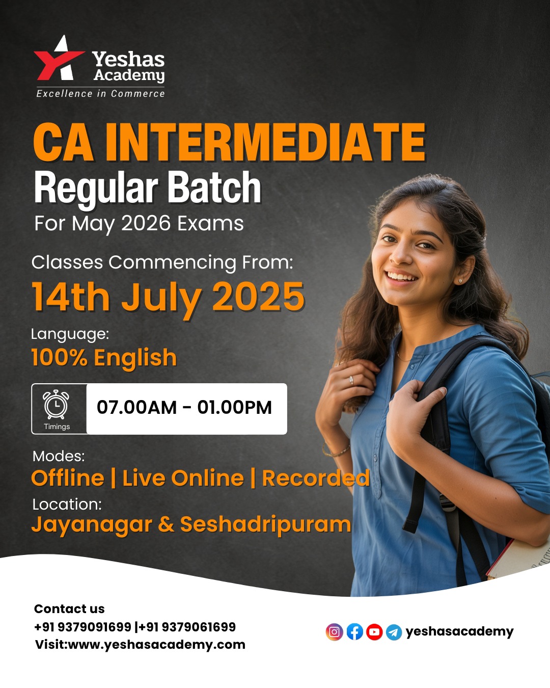 Best CA, CS, ACCA & PU Coaching in Bangalore | Yeshas Academy